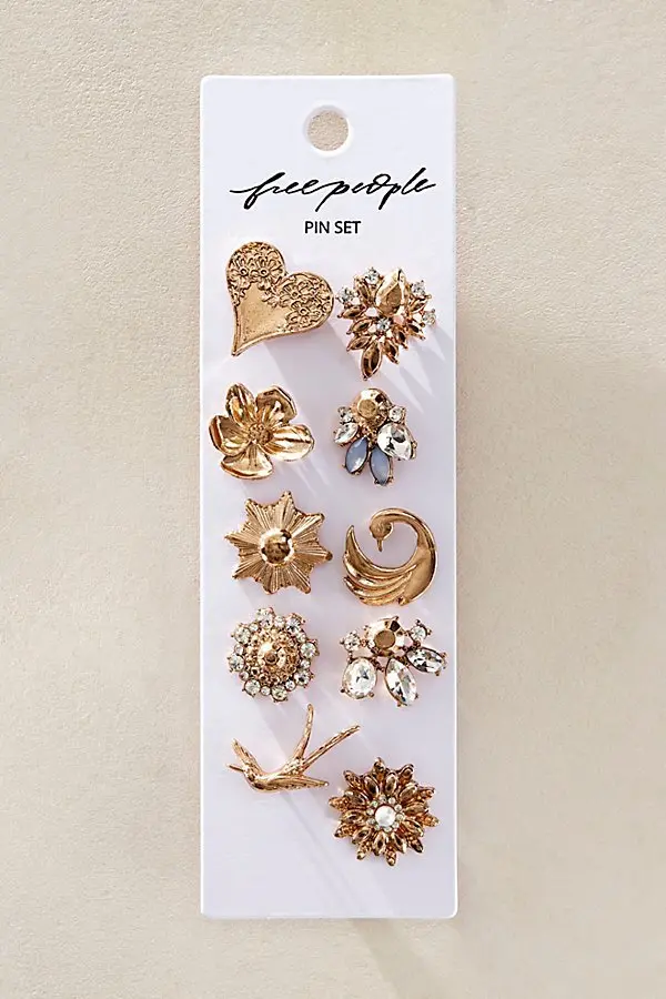 Free People Mixed Motif Pin Set - Nouveau