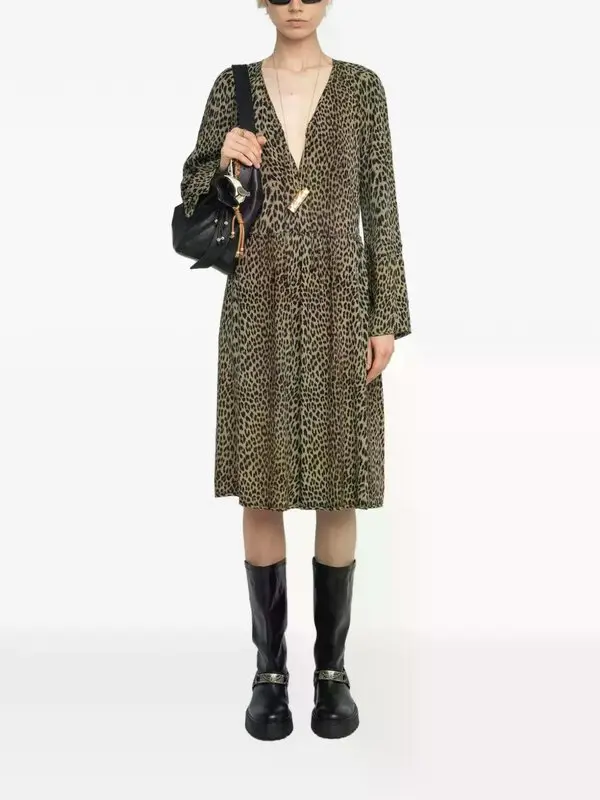 Zadig&Voltaire Rinas Leopard-print Mini Dress - Brown