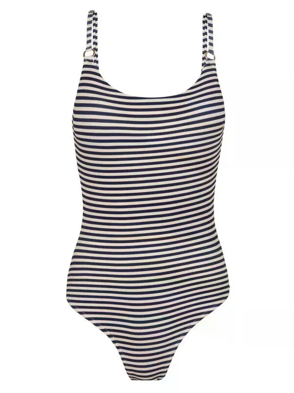 LENNY NIEMEYER Striped Ring-detail One-piece Swimsuit - Blue