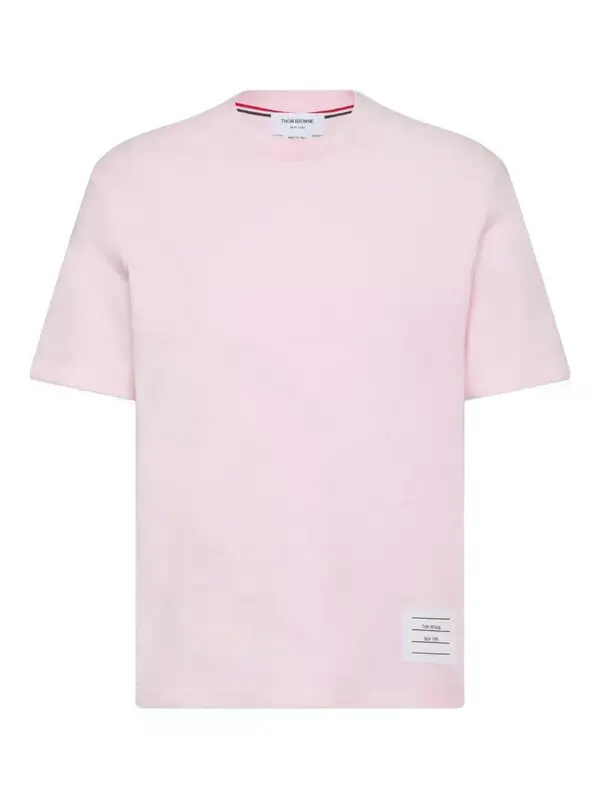 Thom Browne Pique 4-bar Crewneck T-shirt - Pink