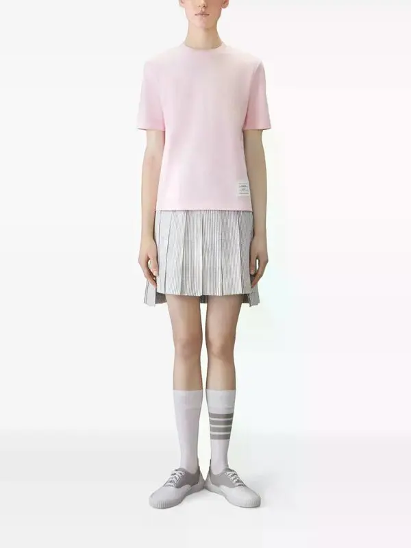 Thom Browne Pique 4-bar Crewneck T-shirt - Pink