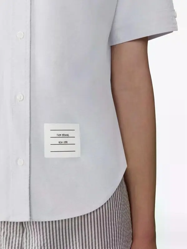 Thom Browne Oxford Short-sleeve Shirt - Grey