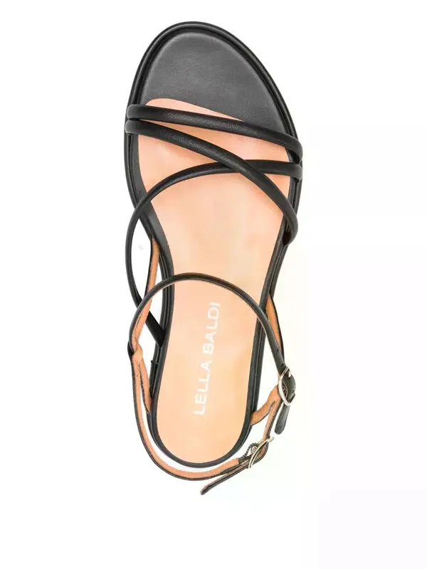 LELLA BALDI Leather Buckle Sandals