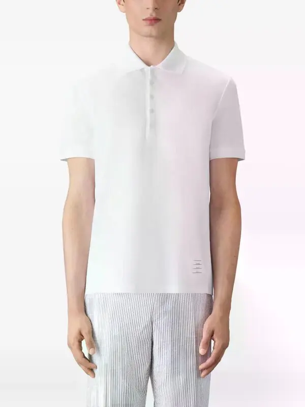 Thom Browne Button-placket Polo Shirt - White
