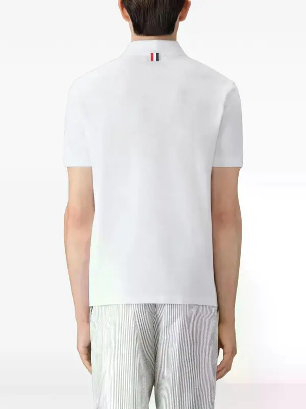 Thom Browne Classic Pique 4-bar Polo - White