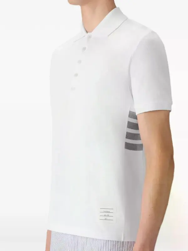 Thom Browne Classic Pique 4-bar Polo - White