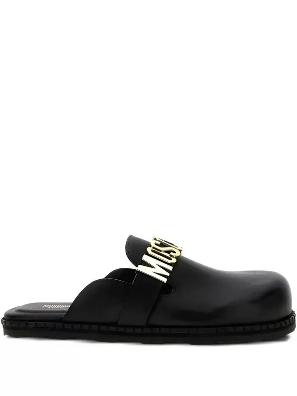 Moschino Logo-plaque Leather Mules