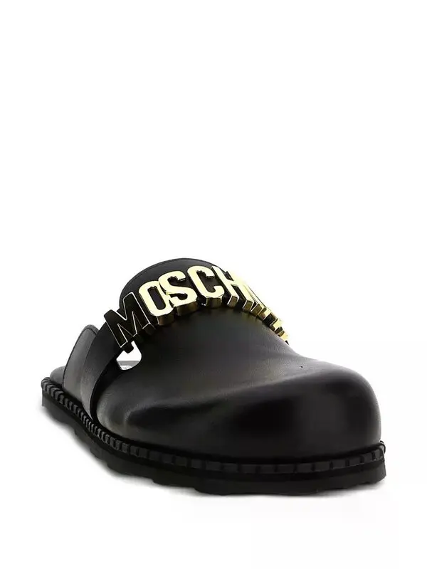 Moschino Logo-plaque Leather Mules