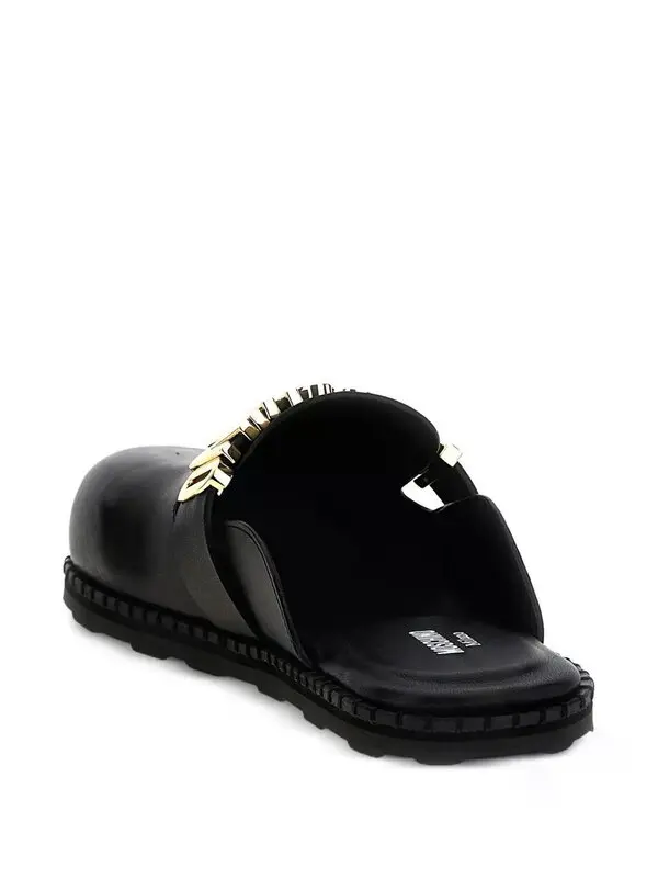 Moschino Logo-plaque Leather Mules