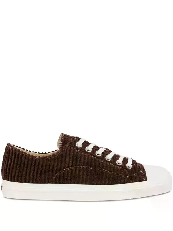 Moschino Corduroy Lace-up Sneakers - 30a Marrone