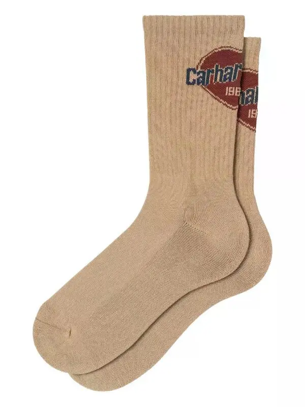 Carhartt Work In Progress Logo-patch Socks - Brown