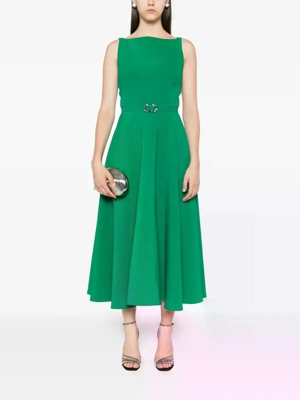 Safiyaa Square-neck Flared Midi Day Dress