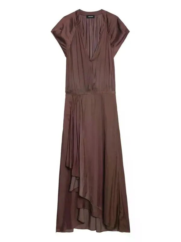 Zadig&Voltaire Randall V-neck Midi Dress - Brown