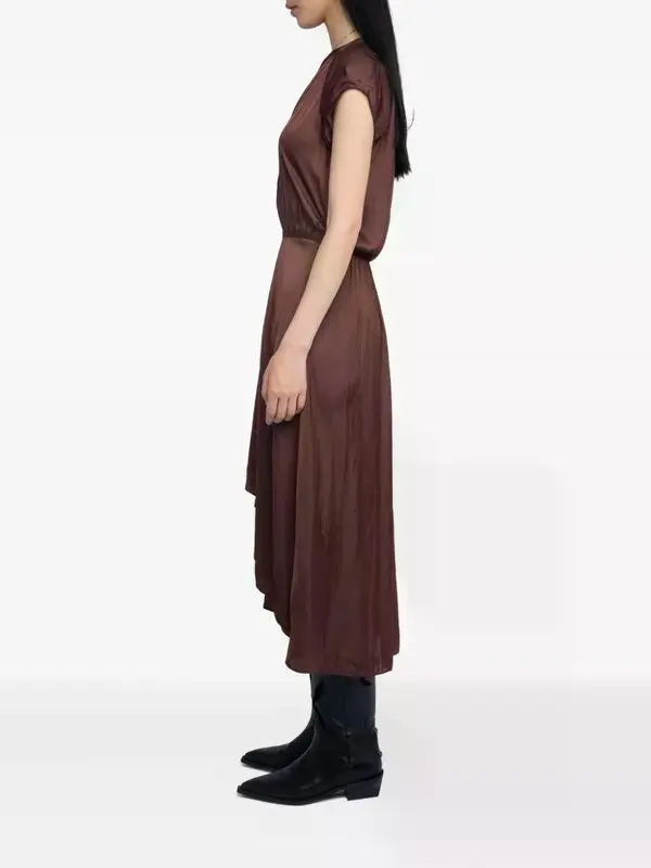 Zadig&Voltaire Randall V-neck Midi Dress - Brown