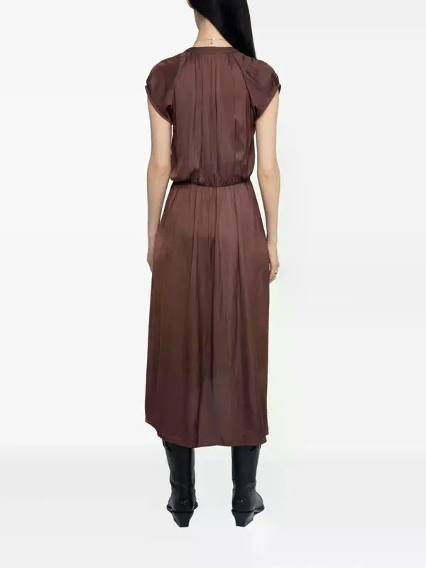 Zadig&Voltaire Randall V-neck Midi Dress - Brown
