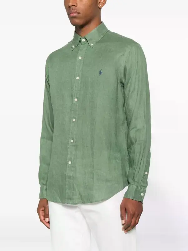 Polo Ralph Lauren Long-sleeve Linen Shirt - Green