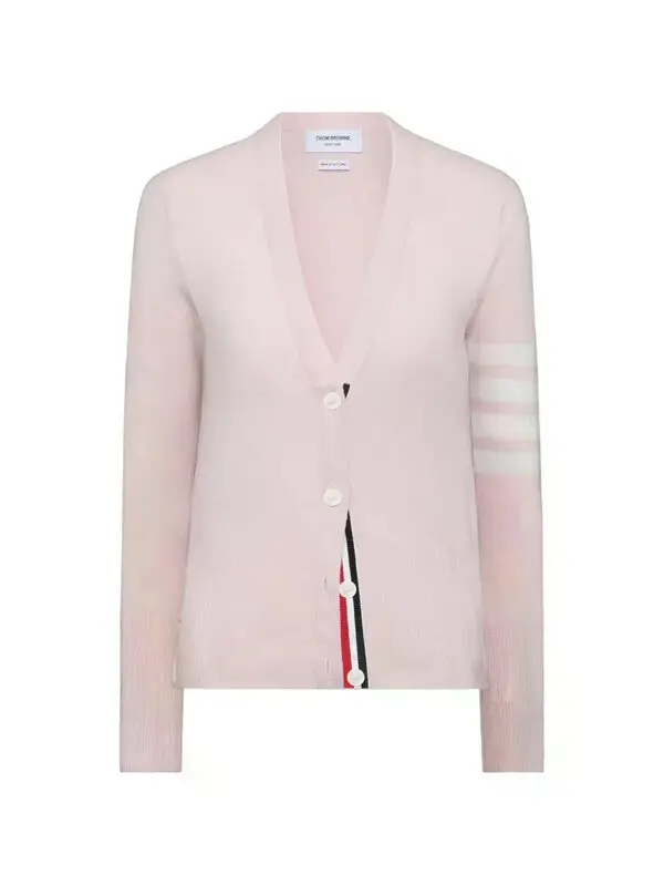 Thom Browne Four-bar Cashmere Cardigan - Pale Rose