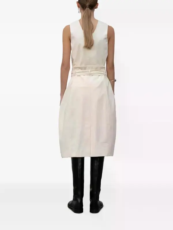 LOW CLASSIC Button-front Belted Midi Dress