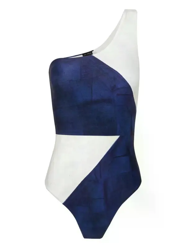 LENNY NIEMEYER Abstract Print One-shoulder One-piece Swimsuit - White