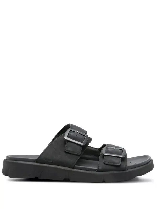 Geox Xand Double Buckle Leather Sandals