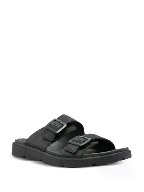 Geox Xand Double Buckle Leather Sandals