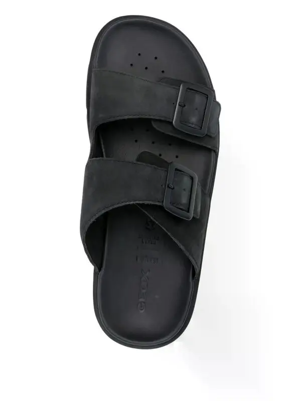 Geox Xand Double Buckle Leather Sandals