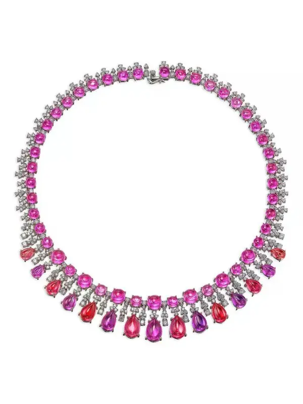ANABELA CHAN 18k White Gold Tutti Frutti Necklace - Pink