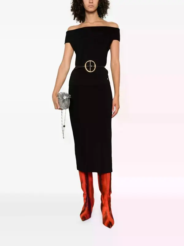 Norma Kamali Rear-vent Midi Skirt