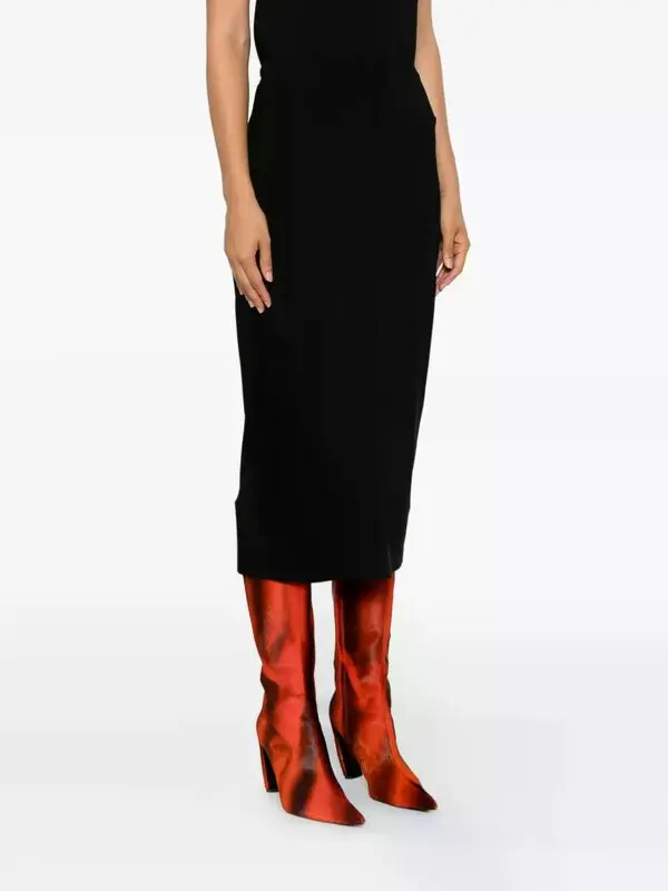 Norma Kamali Rear-vent Midi Skirt