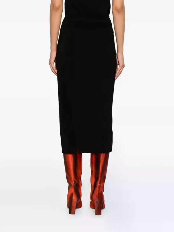 Norma Kamali Rear-vent Midi Skirt