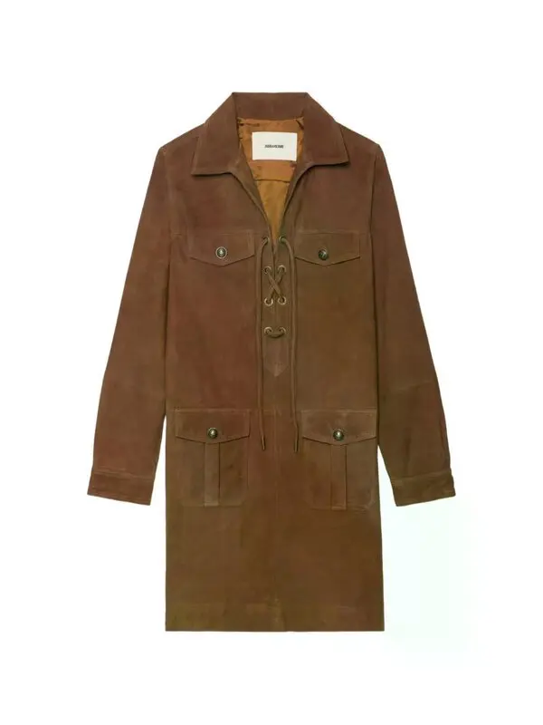 Zadig&Voltaire Remacha Lace-up Mini Dress - Brown