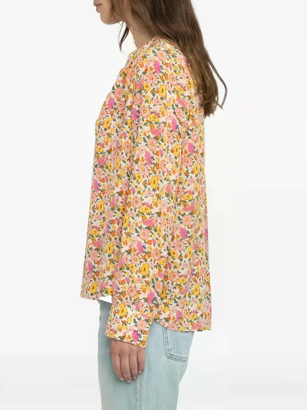 Zadig&Voltaire Tink Floral-print V-neck Tunic Top