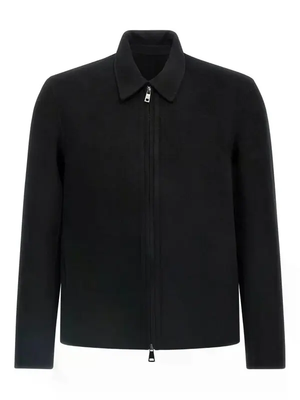 GIORGIO BRATO Classic-collar Wool-blend Overshirt
