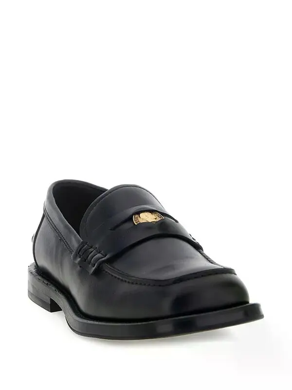 Moschino Coin-detail Leather Loafers