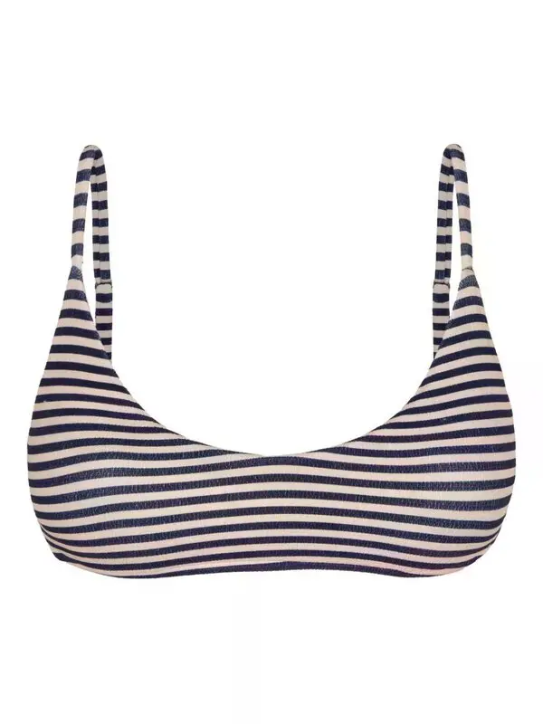 LENNY NIEMEYER Striped Scoop-neck Bikini Top - Blue