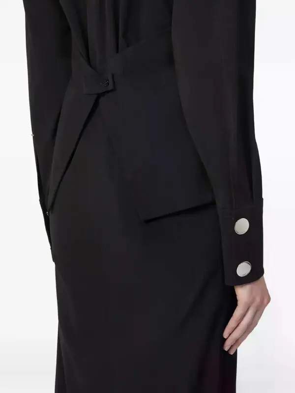 Sportmax Button-cuff Shirred Dress