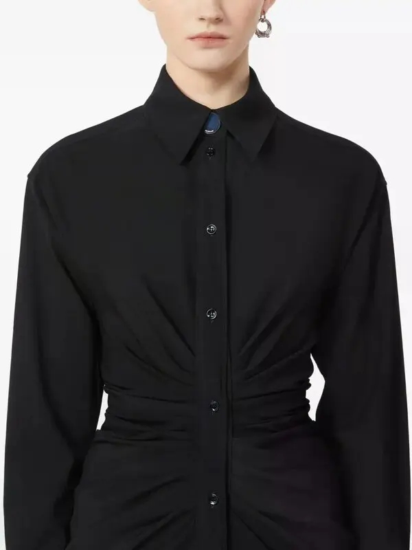 Sportmax Button-cuff Shirred Dress