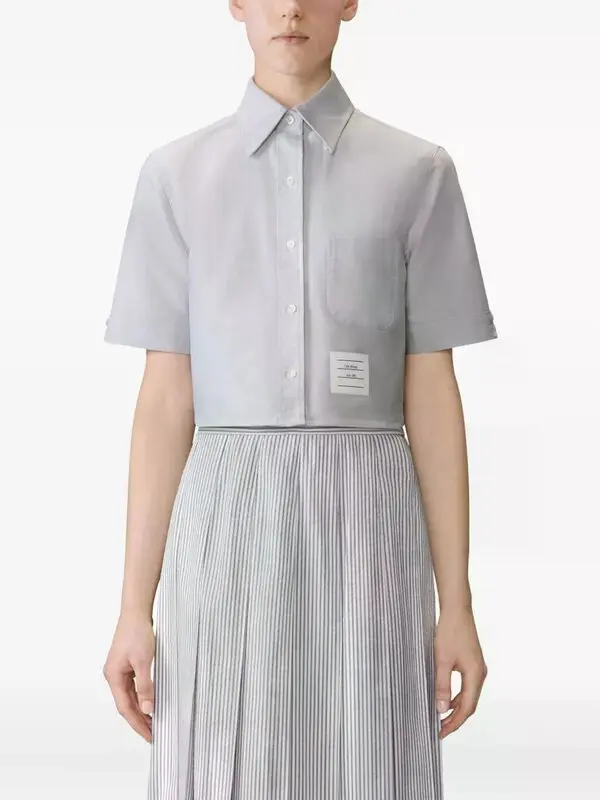 Thom Browne Oxford Short-sleeve Shirt - Grey