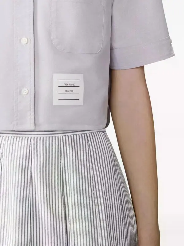 Thom Browne Oxford Short-sleeve Shirt - Grey