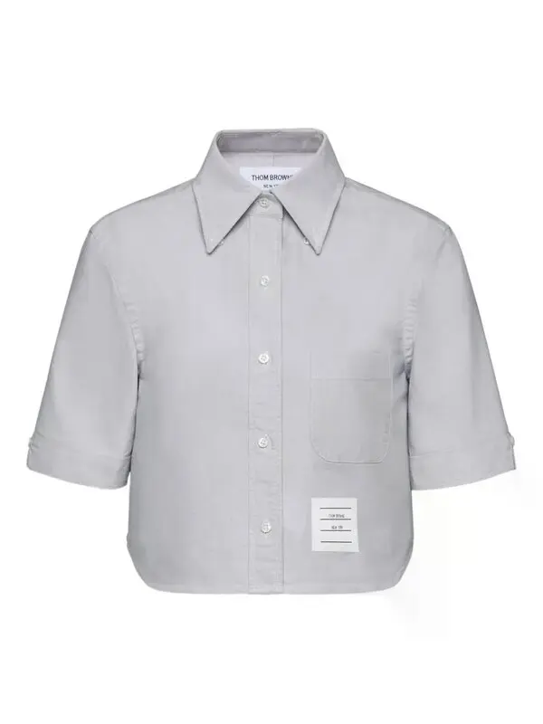 Thom Browne Oxford Short-sleeve Shirt - Grey