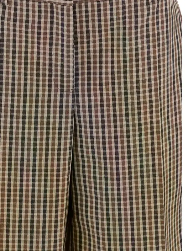 JIL SANDER Plaid Wool Shorts - Brown