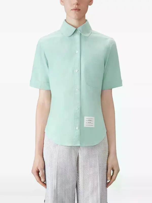 Thom Browne Oxford Round-collar Shirt - Blue