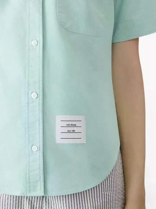 Thom Browne Oxford Round-collar Shirt - Blue