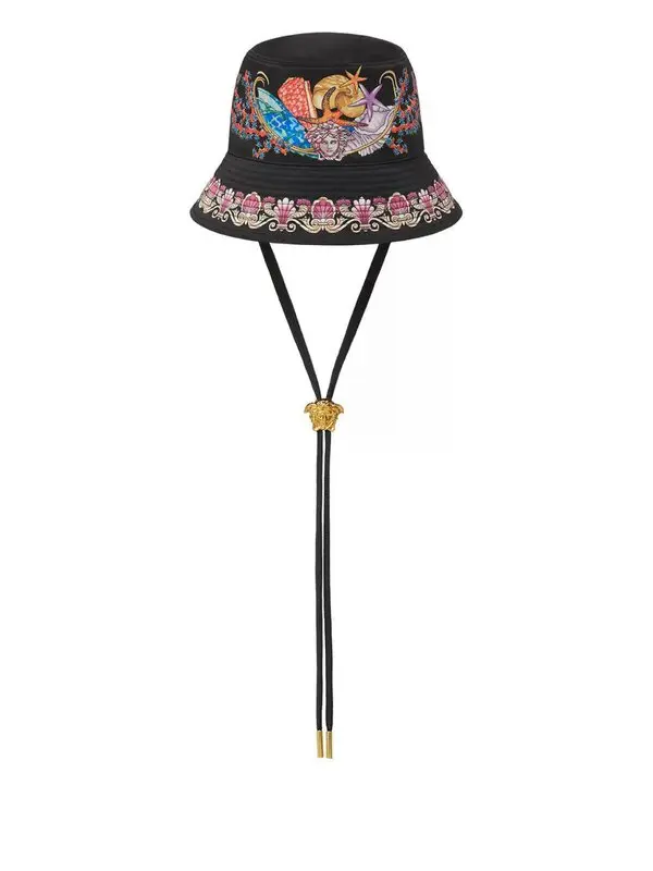 Versace Coral Theatre Bucket Hat - Black