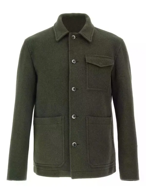 Herno Patch-pocket Button-fastening Shirt Jacket - Green