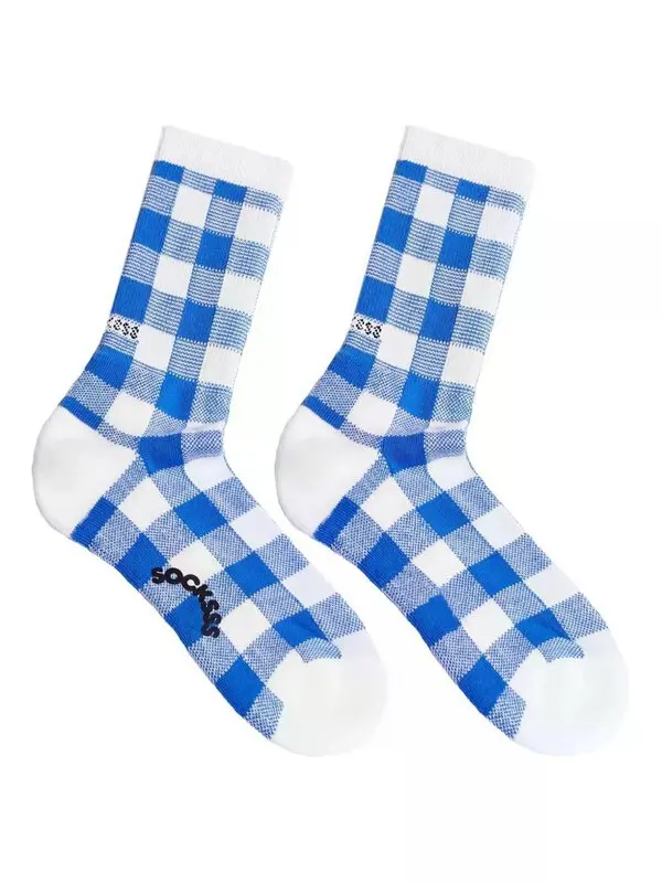 SOCKSSS Gingham-check Pattern Socks - White