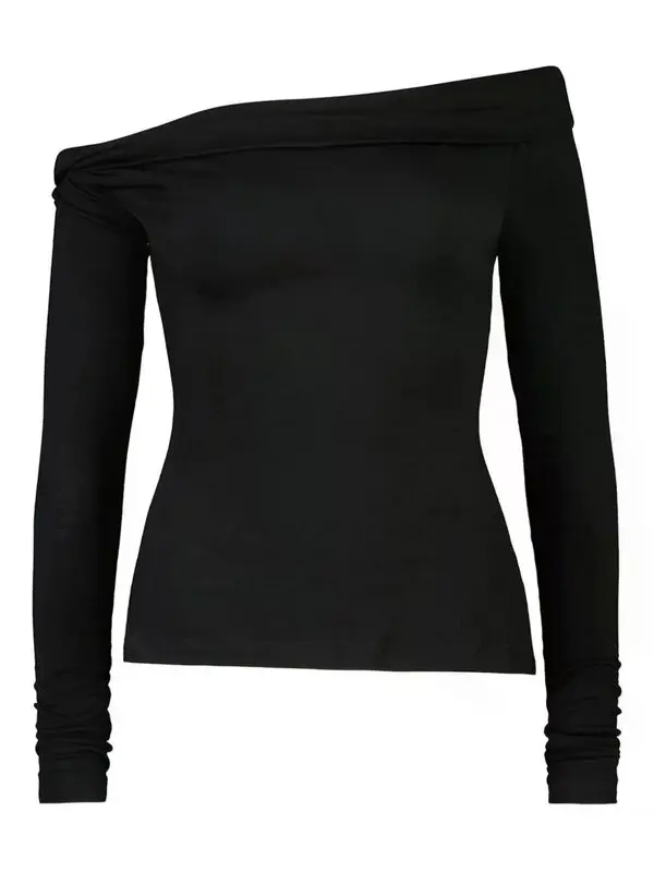 Paris Georgia Elemental Manahou Asymmetric Off-shoulder Top - Black