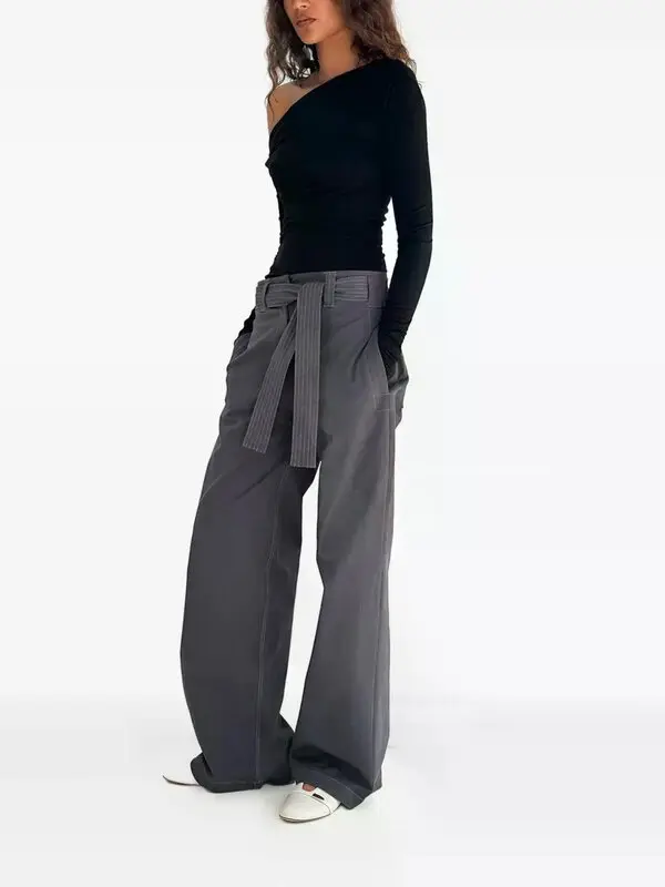 Paris Georgia Elemental Manahou Asymmetric Off-shoulder Top - Black