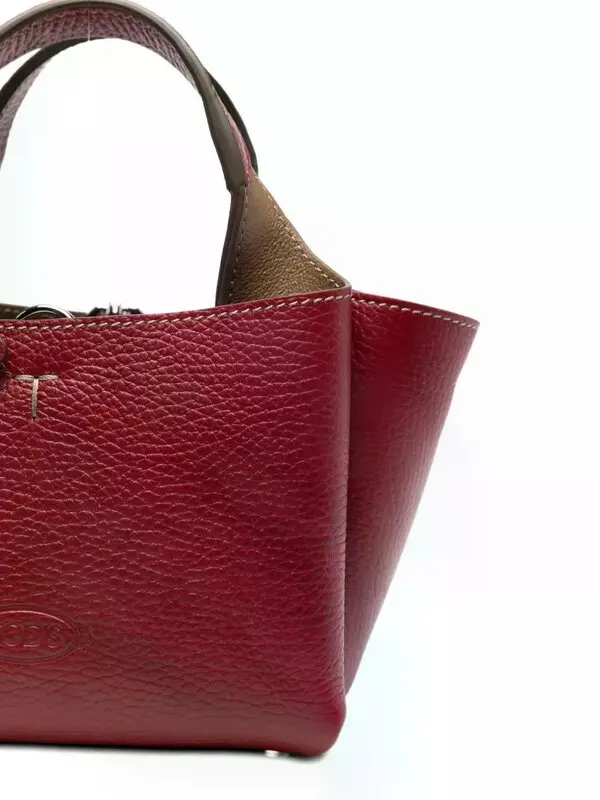 TOD'S Micro Leather Tote - Red