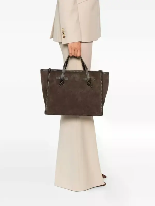 GIANNI CHIARINI Miss Marcella Suede Tote Bag - Brown